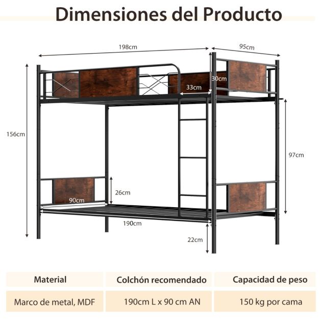 Estructura De Litera De Metal LITERAS ESTRUCTURA METÁLICA Muebles