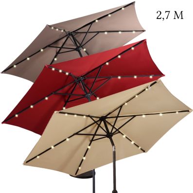 Paraguas con luces de jardín LED en hierro de Ø270 cm Parasol exterior ...