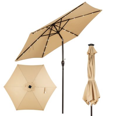 Paraguas con luces de jardín LED en hierro de Ø270 cm Parasol exterior ...